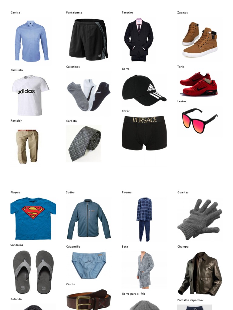 25 Prendas de Vestir de Hombre | PDF