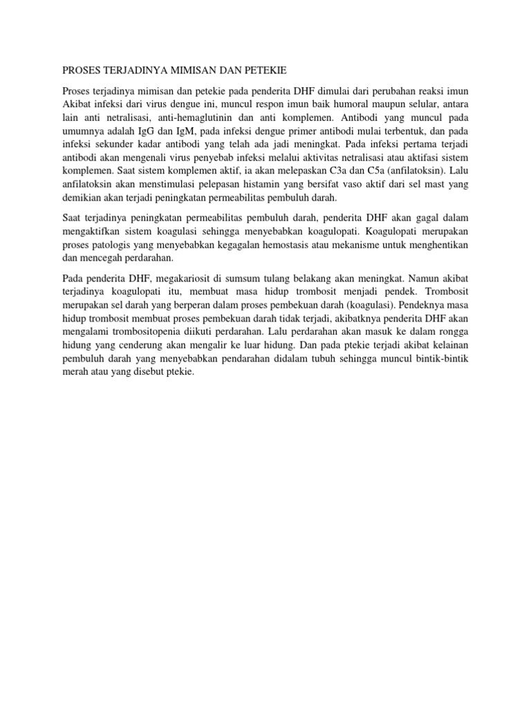 Proses Terjadinya Mimisan Dan Petekie | PDF