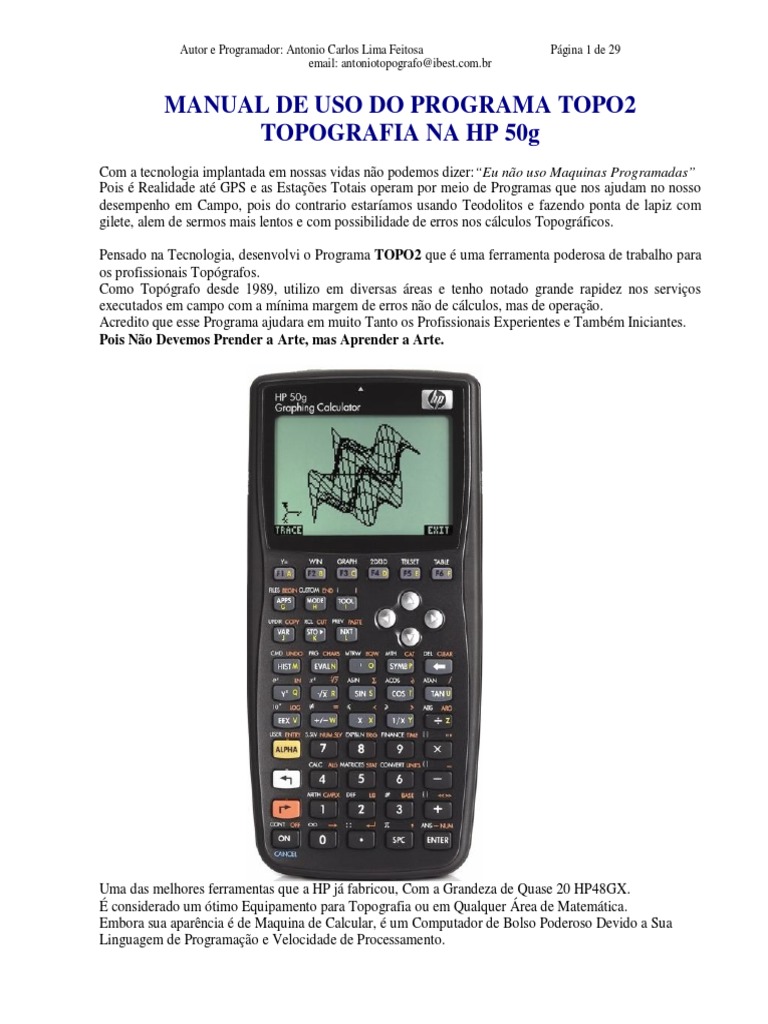 Manual de Uso Do Programa HP 50G | PDF | Triângulo | Longitude