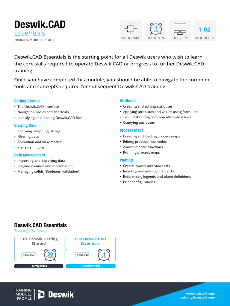 Deswik.CAD Essentials Training Guide | PDF | Computer Aided Design ...