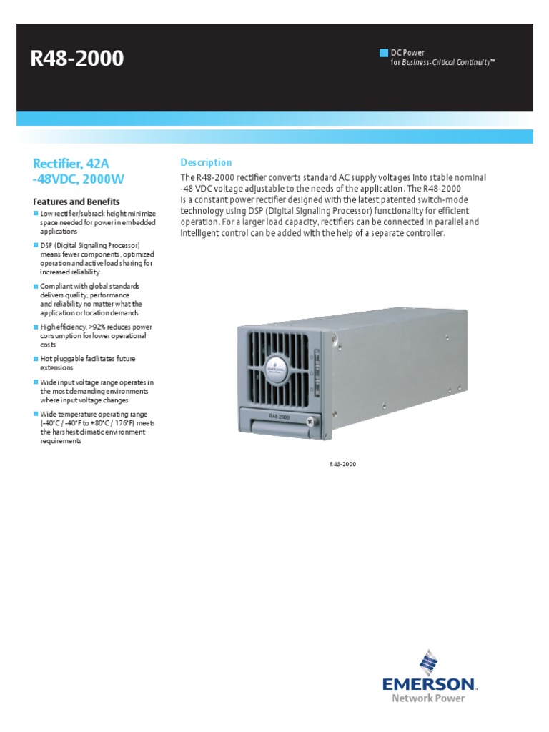r48-2000 - Datasheet - Rev3 1 - 20100113 PDF | PDF | Rectifier ...