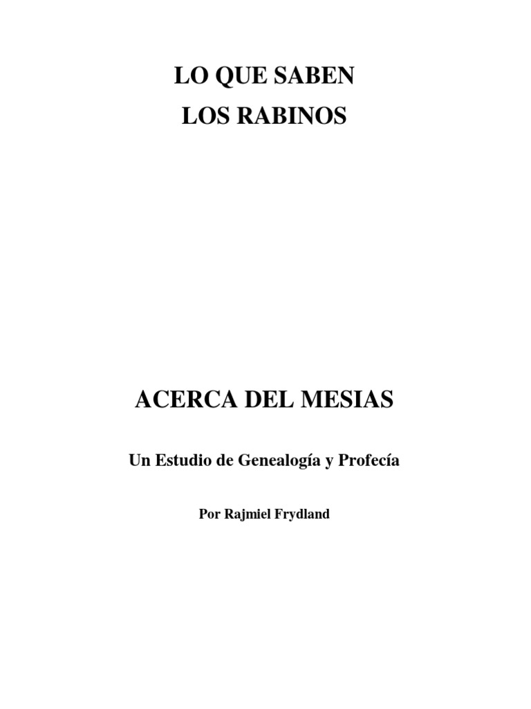 Lo Que Saben Los Rabinos Acerca Del Mesias | PDF | Mesías | Abrahán