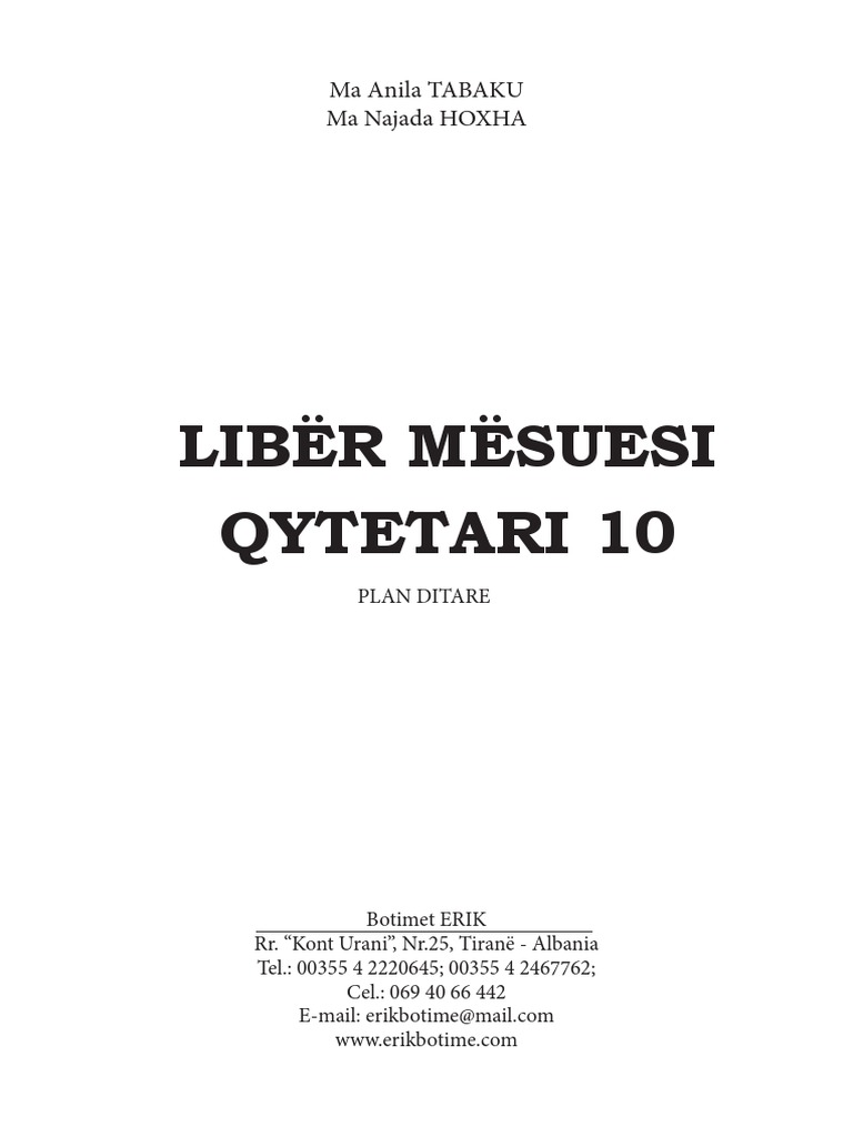 Qytetari 10 Liber Mesuesi | PDF