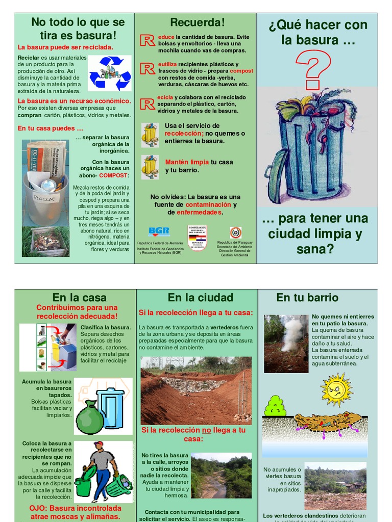 Triptico Basura | PDF | Vertedero | Residuos