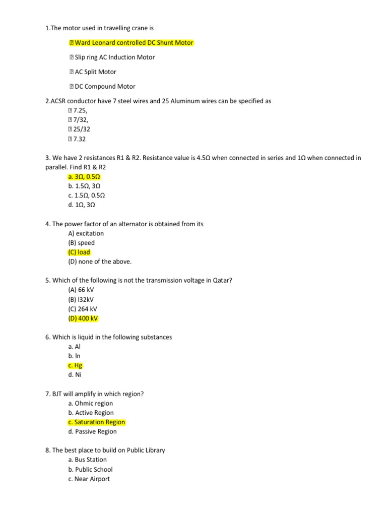 22-04-19 Electrical Questions | PDF | Alternating Current | Top Down ...