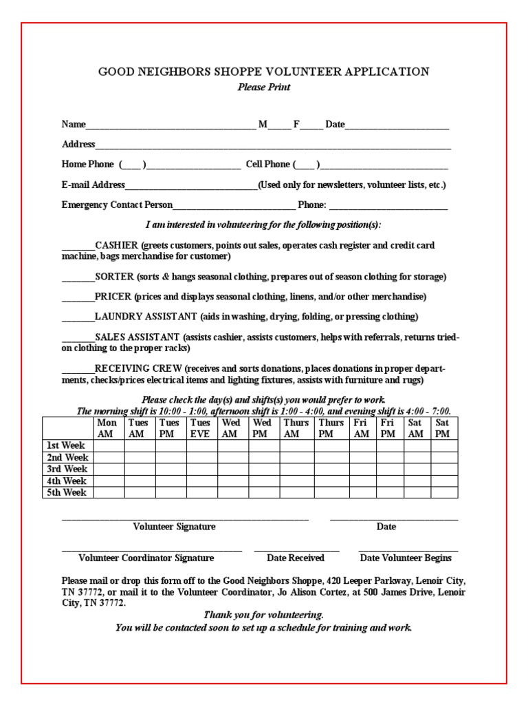 Gns Volunteer Application 2020x | PDF | Business