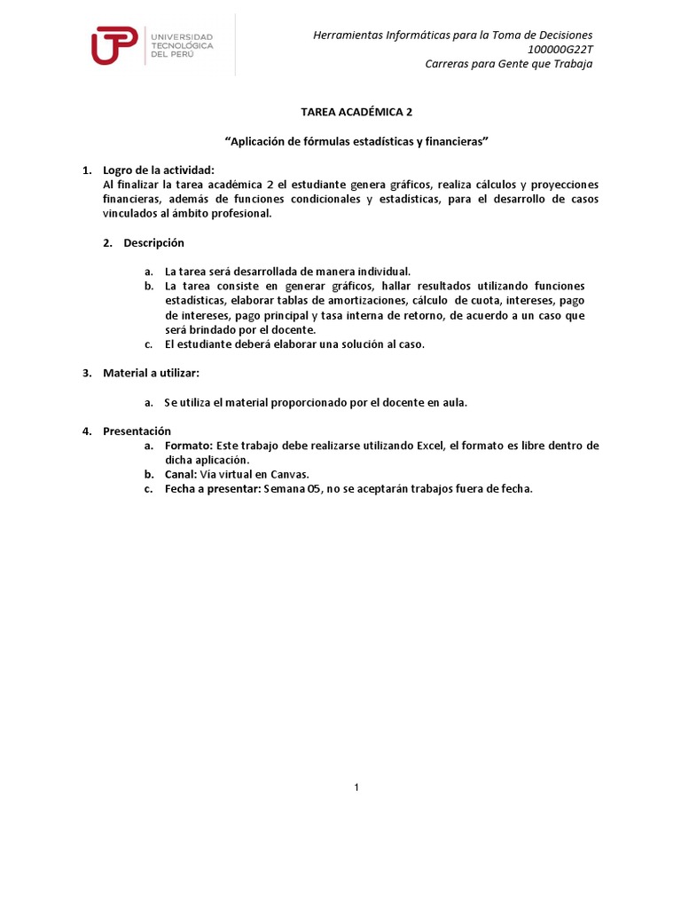 U2 - S5 - Indicaciones TA2 | PDF