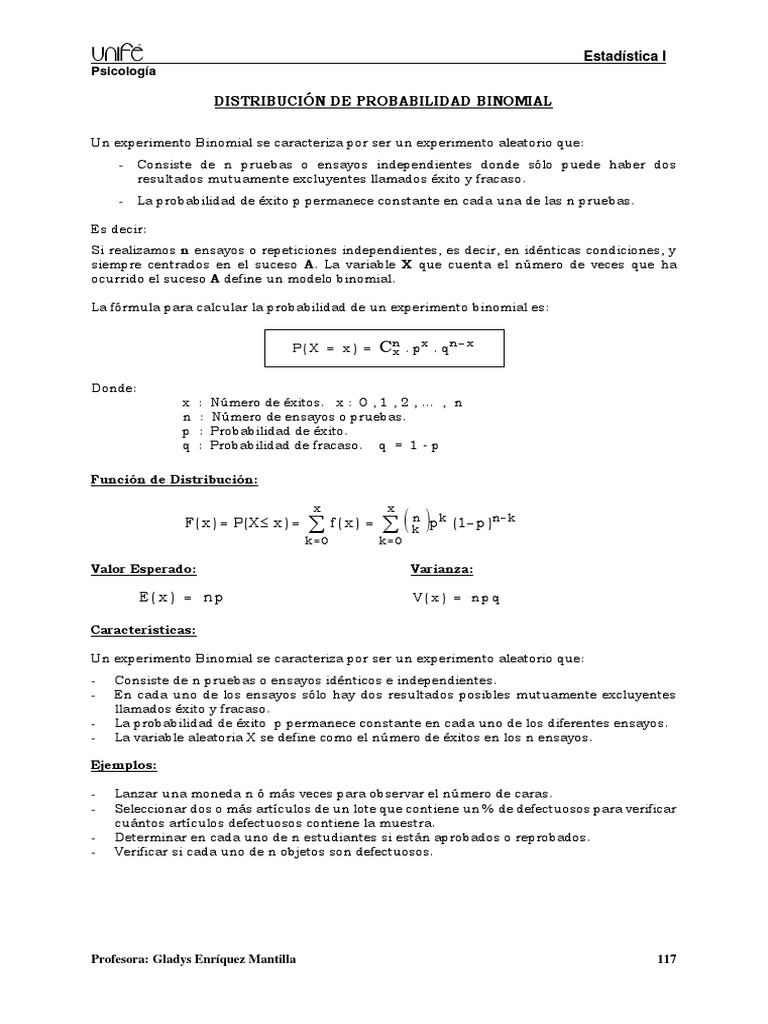 04 Binomial Poisson Normal | PDF | Distribución normal | Media