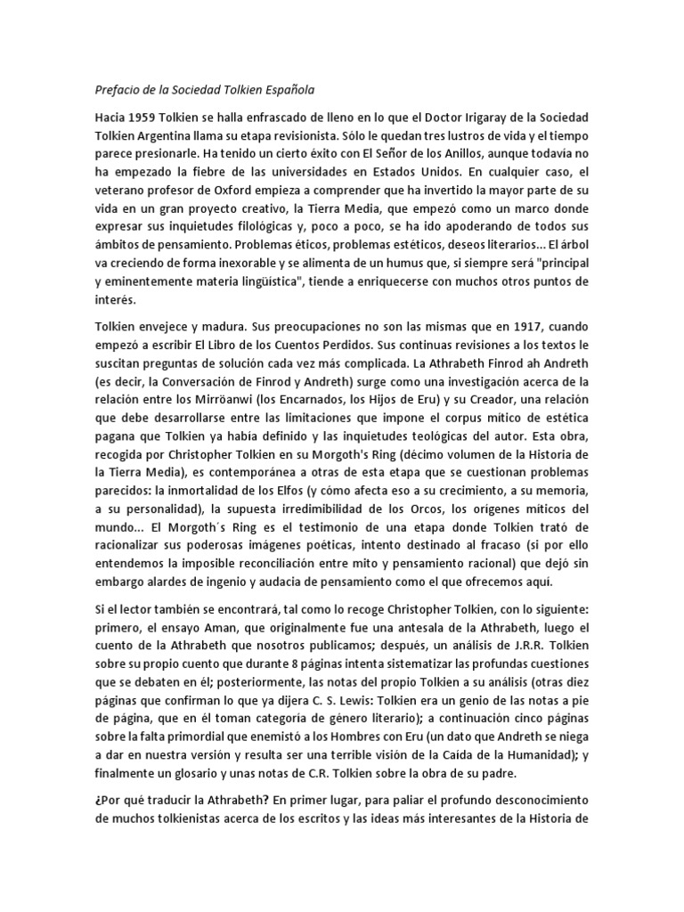 Athrabeth Finrod Ah Andreth | PDF | Elf (Tierra Media) | Tierra Media