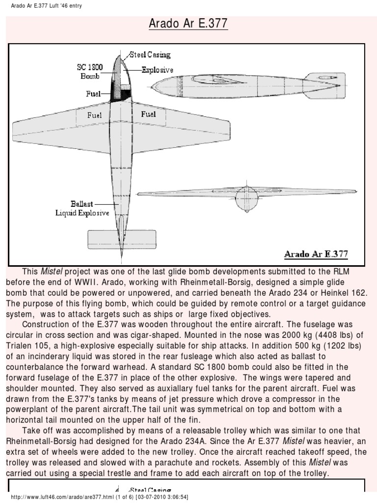 Arado Ar E.377 Luft '46 Entry | PDF | Aircraft | Aviation