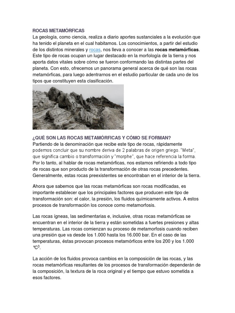 Piedras Metamorficas 1 | PDF | Roca (geología) | Ciencias de la Tierra