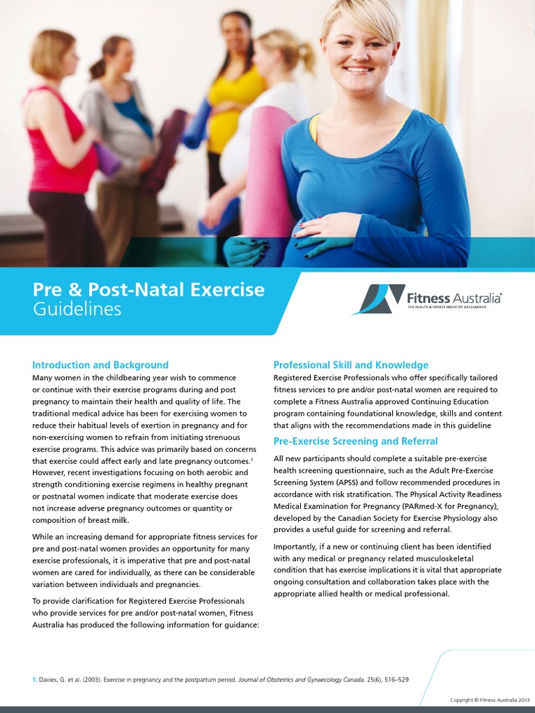Pre and Post Natal Exercise Guidelines | PDF | Postpartum Period ...