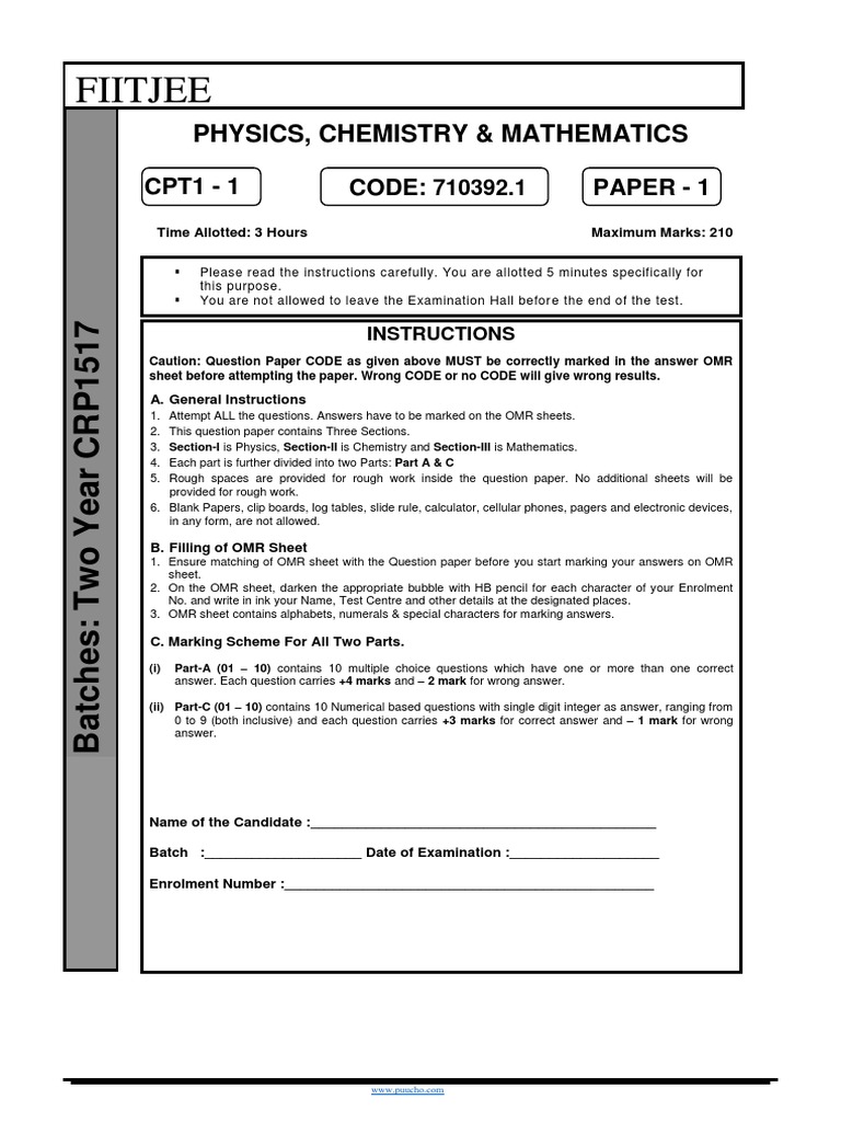2016 Reshuffling Test Advanced Paper. | PDF | Chemical Reactions | Force