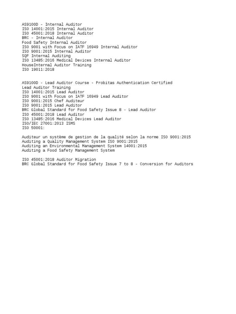 CCQM Lead Auditor IRCA and Exemplar Global Training | PDF