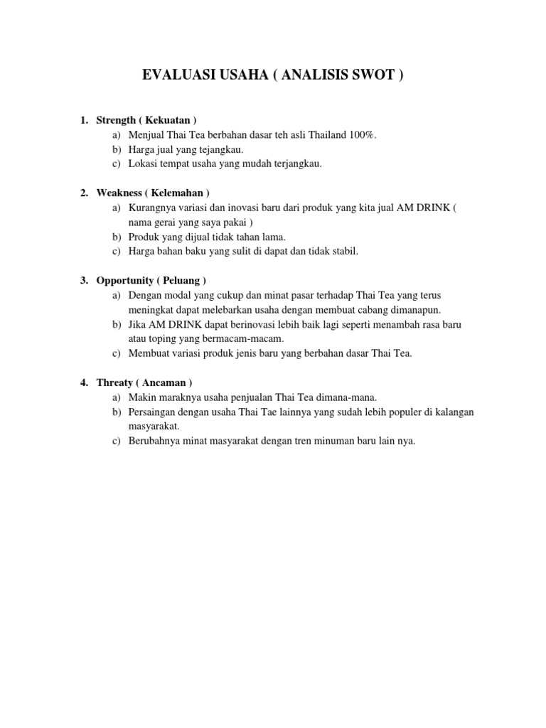 Tugas Analisis Swot | PDF