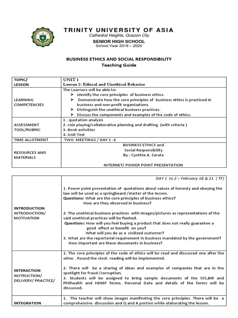 Week 3 Business Ethics | PDF | Business Ethics | Education Theory