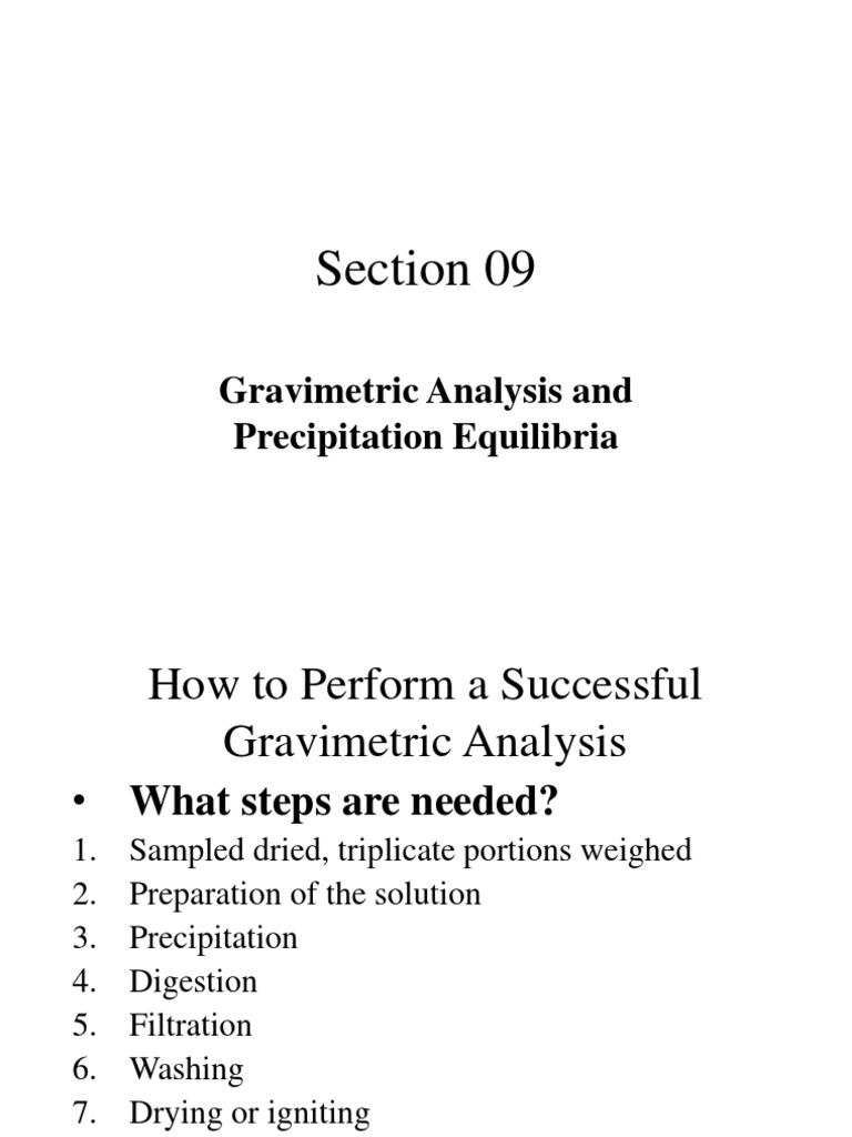 Gravimetric Analysis and Precipitation - Titrations | PDF | Solubility ...