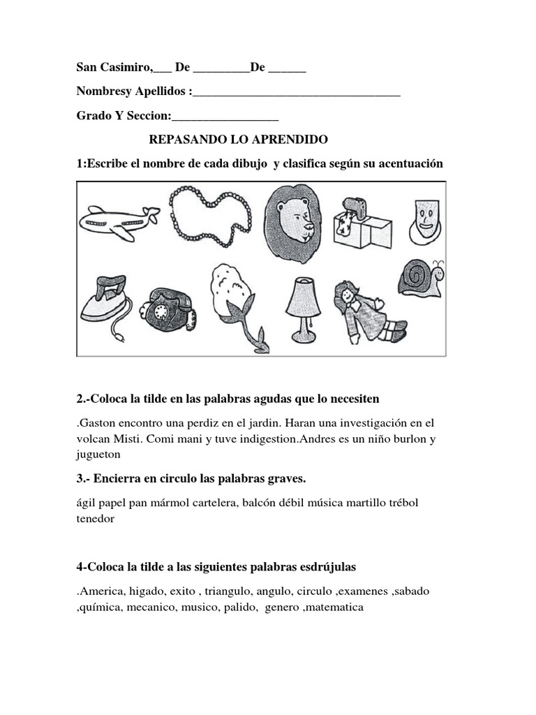 Clasificacion de Palabras | PDF