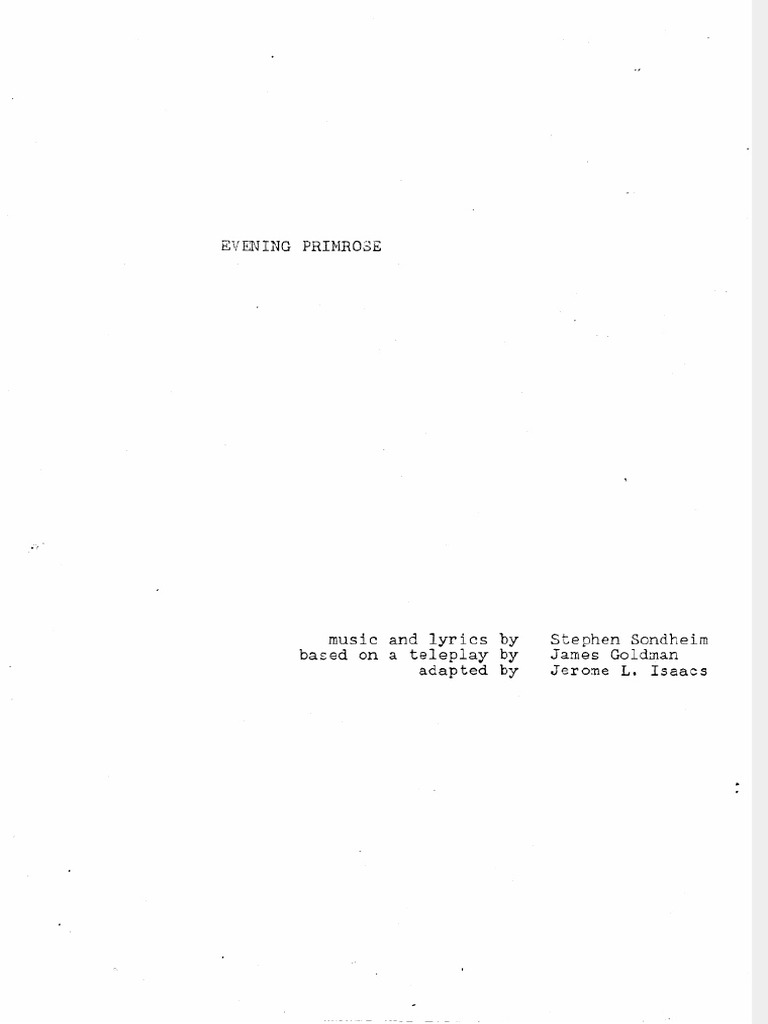 Evening Primrose Musical Script | PDF | Business