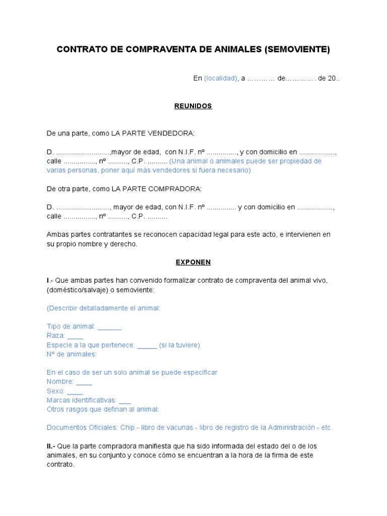 Contrato de Compraventa de Animales | PDF | Gobierno | Business