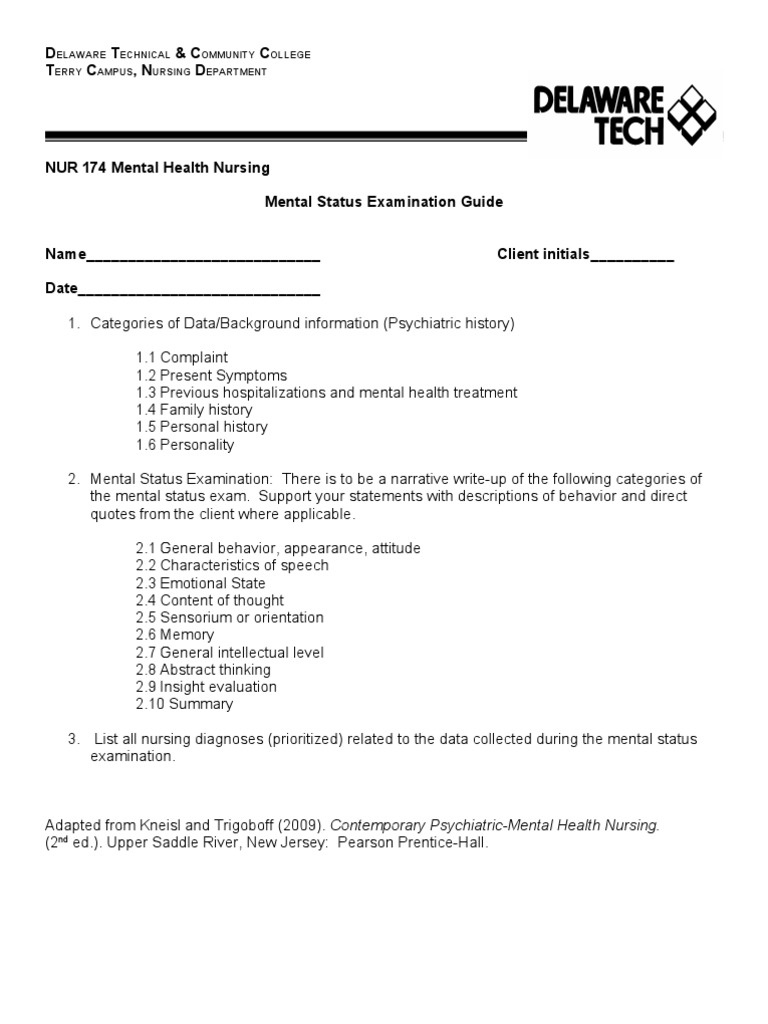 PSYC-Mental Status Exam Guide | PDF | Delusion | Psychiatry