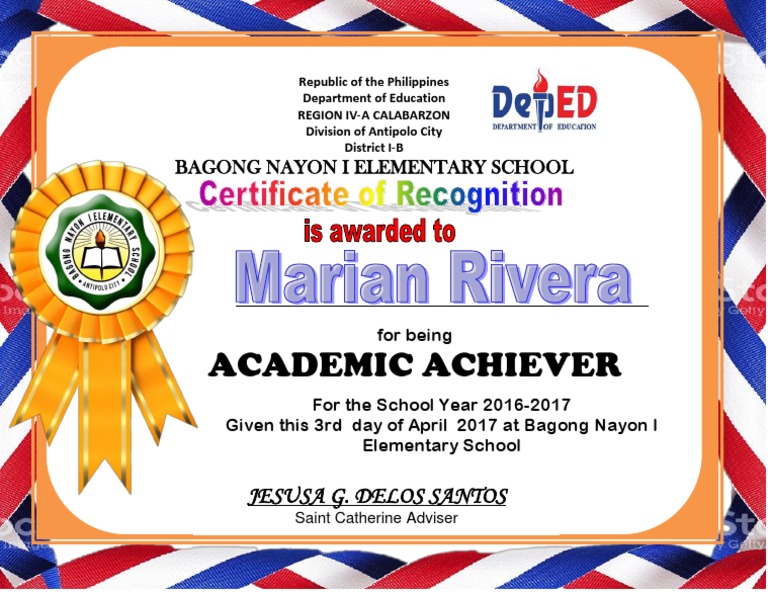 1 Certificate For Achiever | PDF