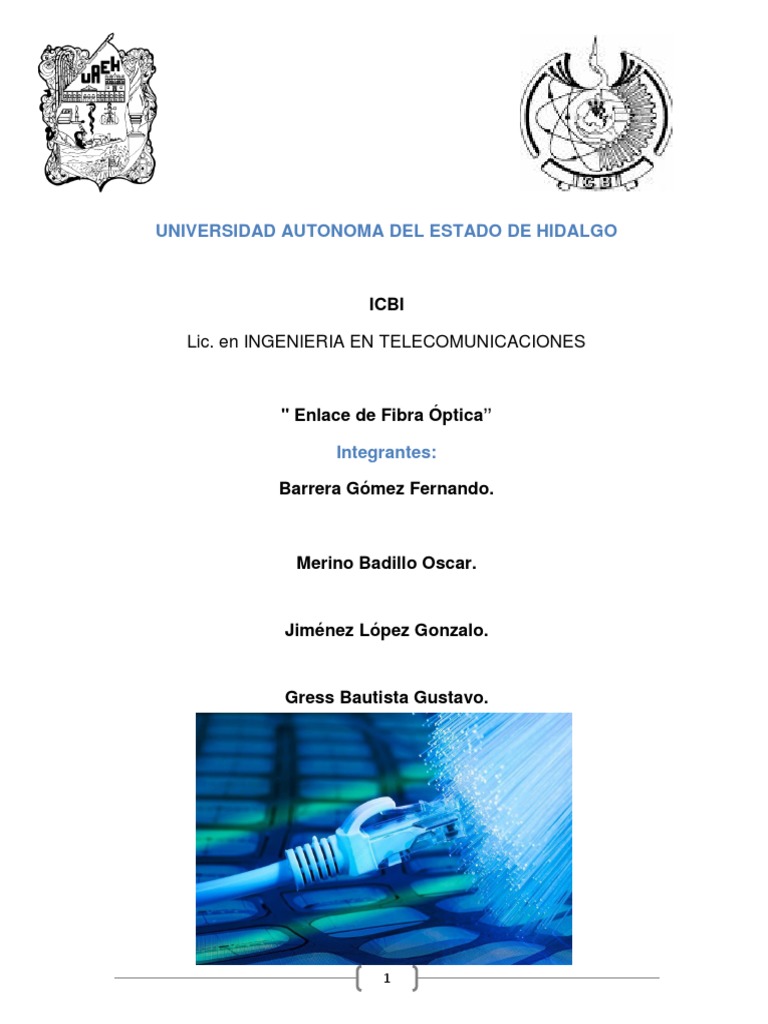 Enlace de Fibra Optica PDF | PDF | Fibra óptica | Medio de transmision