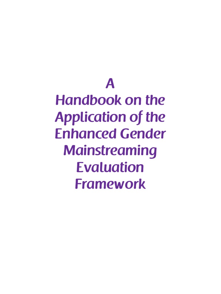 Enhanced GMEF Handbook (Texts) | PDF | Gender Mainstreaming | Gender ...