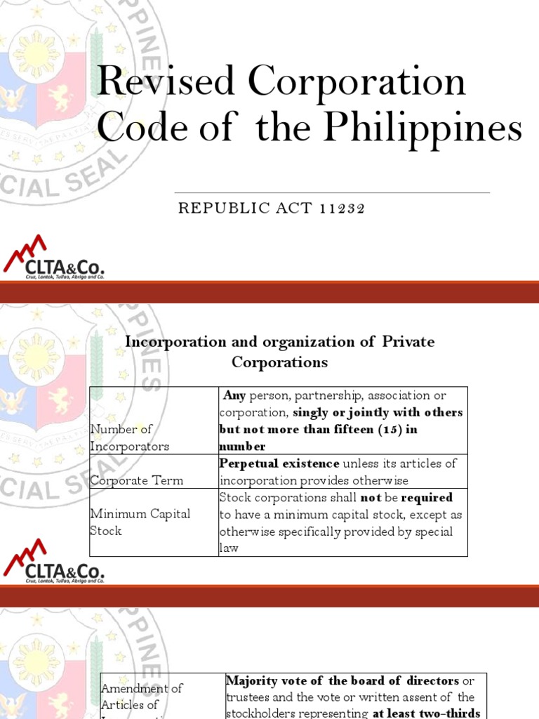 Revised Corp Code | Download Free PDF | Stocks | Board Of Directors