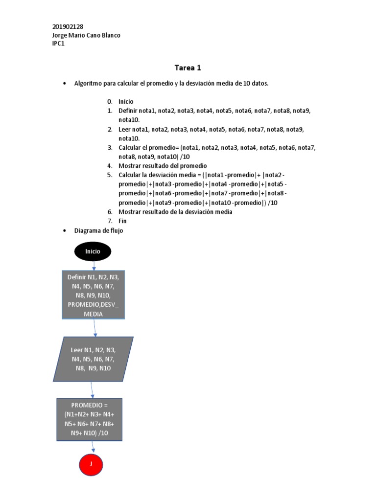 Algoritmo y Diagrama de Flujo para Promedio | PDF | Java (lenguaje de programación) | Variable ...