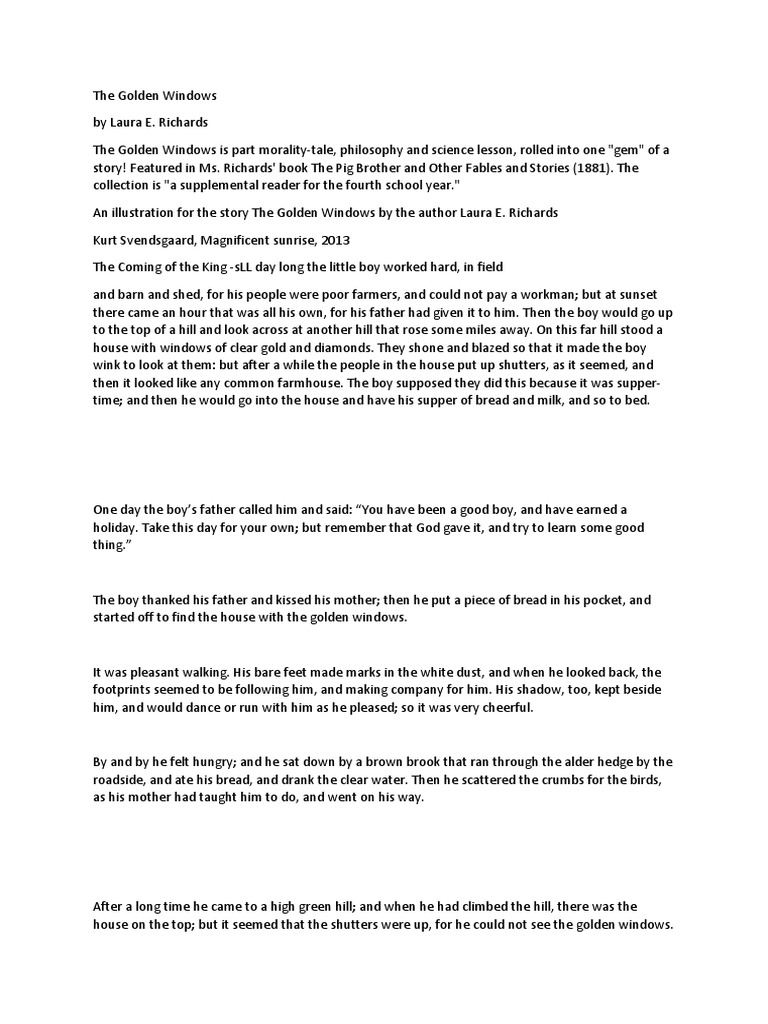 The Lesson of the Golden Windows: Seeing Beyond Surface Appearances | PDF