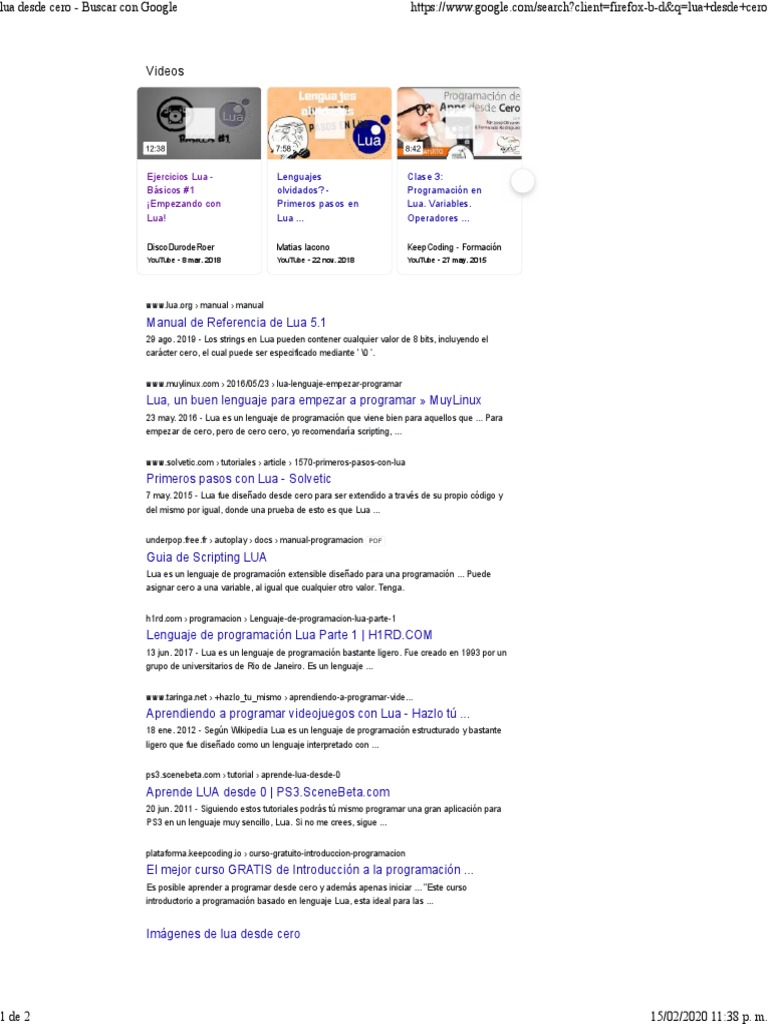Aprende Lua desde cero | PDF | Lenguaje de programación | Youtube