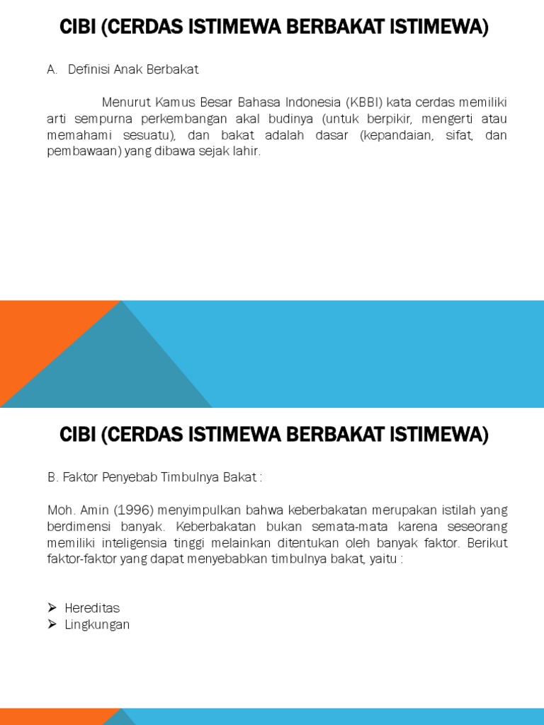 Pengertian dan Ciri Siswa CIBI | PDF