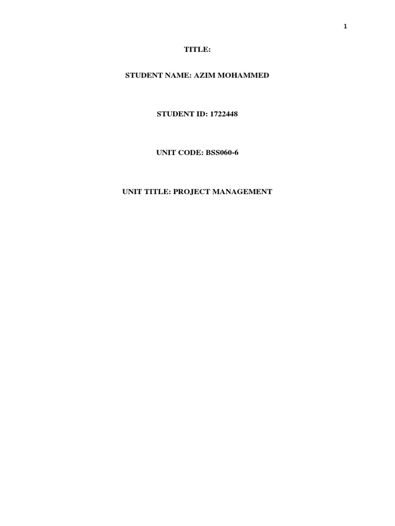 Project Management Assignment 1 Download Free Pdf Risk Management Project Management