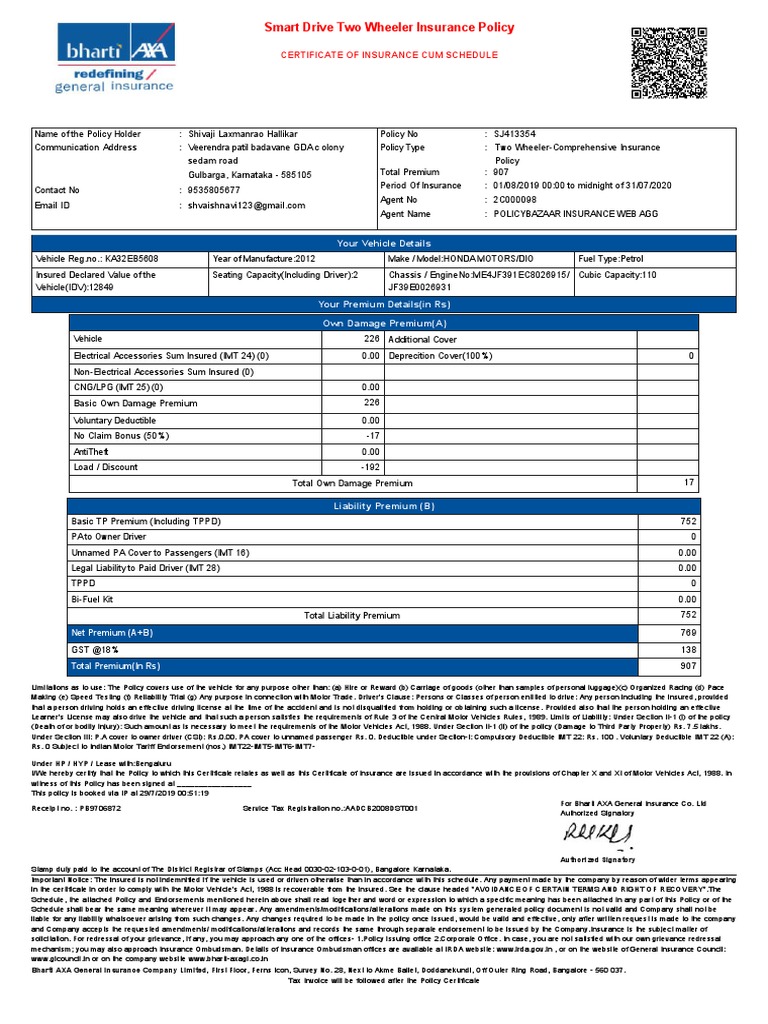 Bike Insurance PDF | PDF | Insurance Policy | Insurance