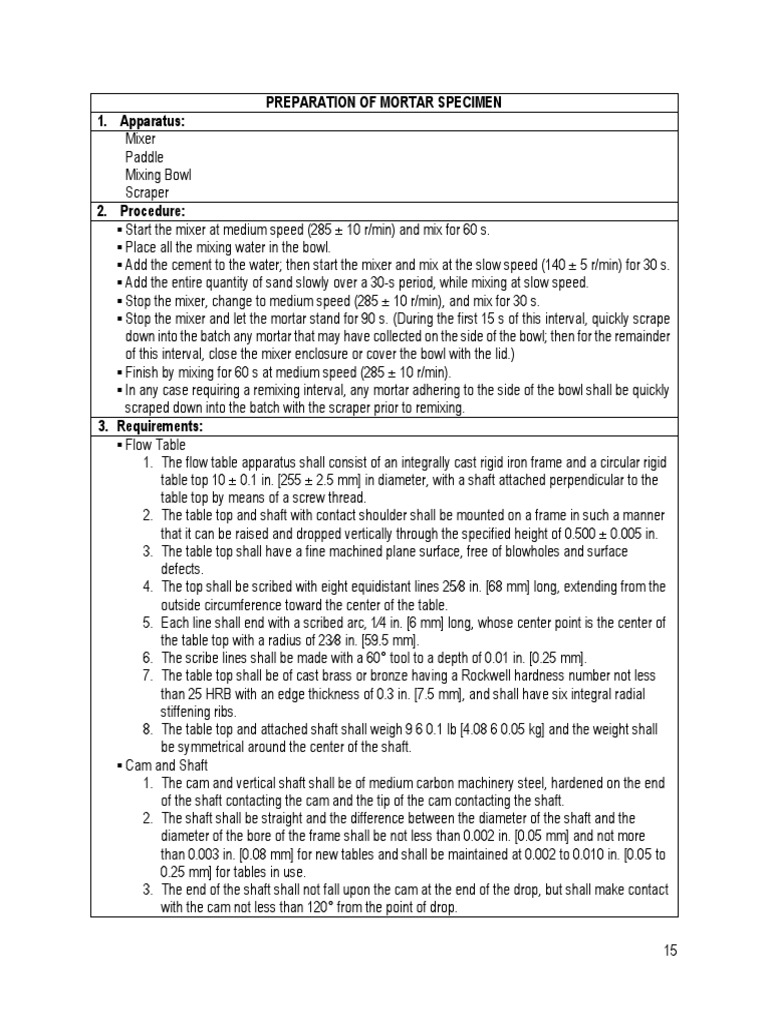 Reparation of Mortar Specimen | PDF | Mechanical Engineering | Building ...