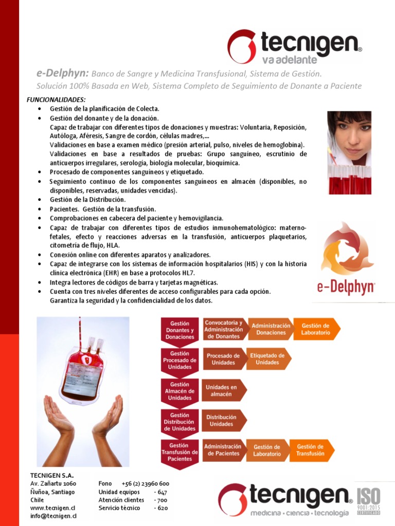 EDELPHYN Especificaciones Tecnicas Banco de Sangre | PDF
