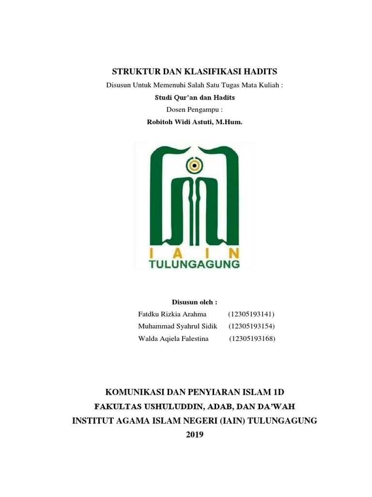 Struktur & Klasifikasi Quran Hadist | PDF