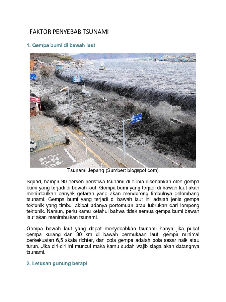 Faktor Penyebab Tsunami | PDF