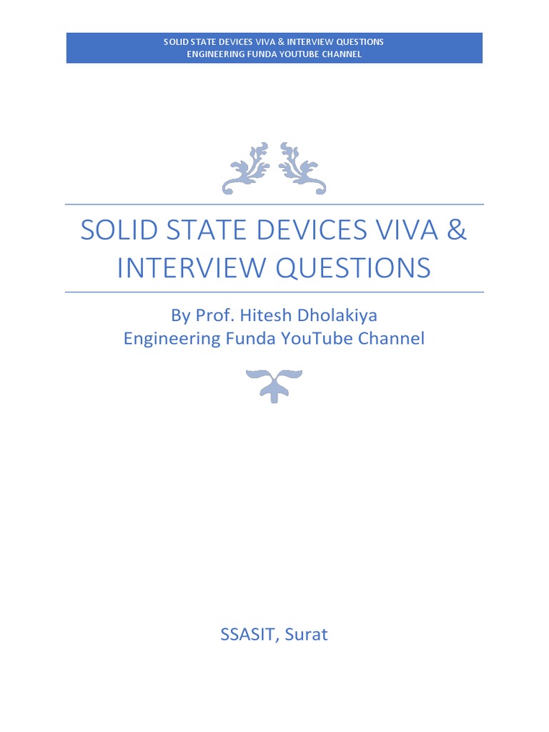 Solid State Devices Interview Guide | PDF | Superconductivity ...