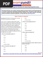 TOP 50 Linear Seating Arrangement Questions | PDF | Social Science
