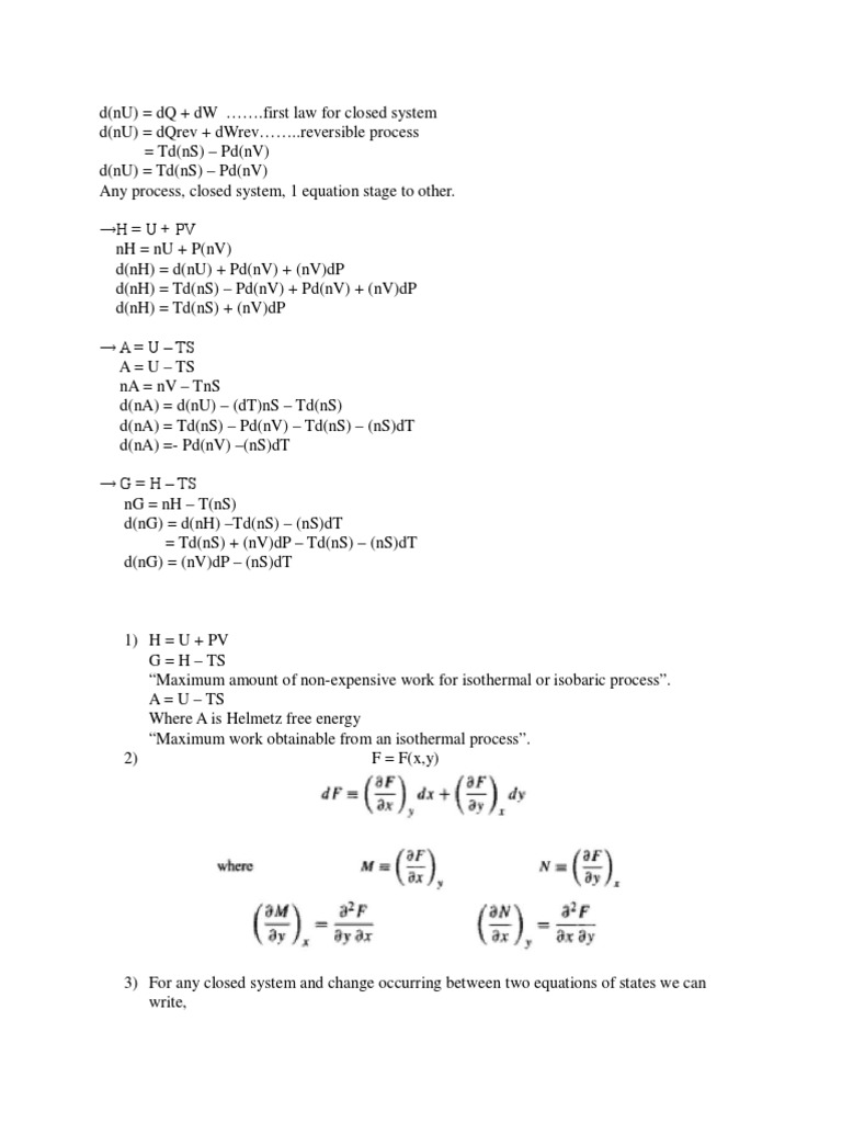 Thermo Notes | PDF | Enthalpy | Entropy