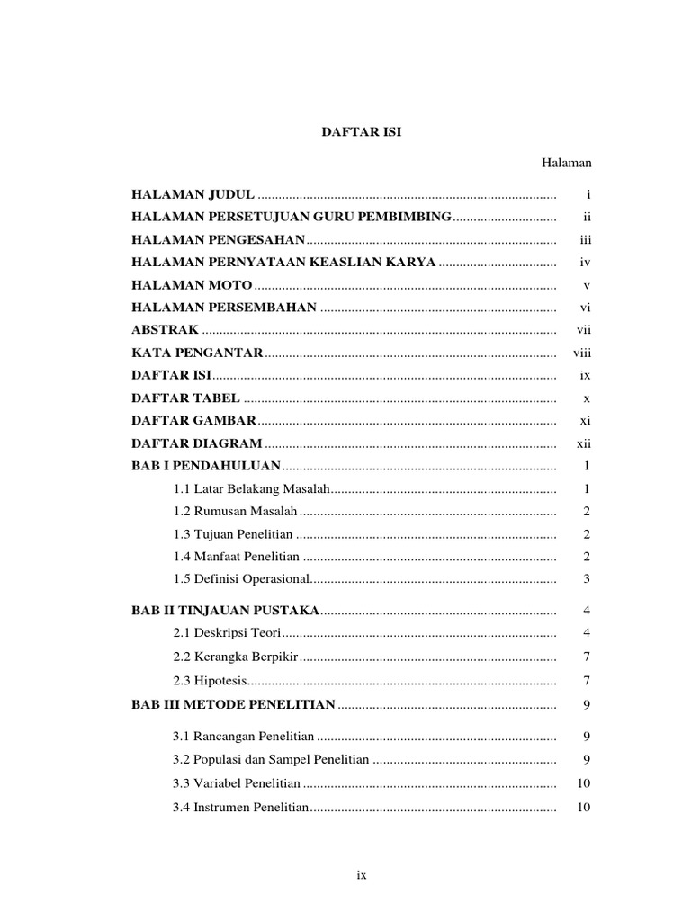 Daftar Isi KTI Kualitatif | PDF