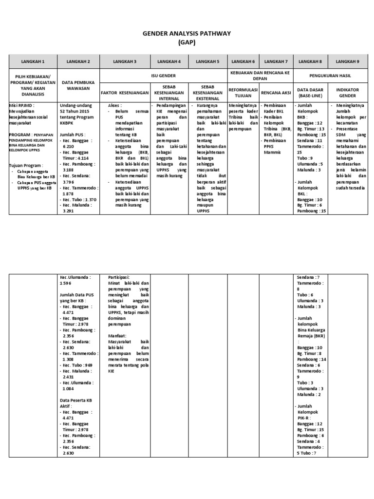 Gender Analysis Pathway (Gap) | PDF
