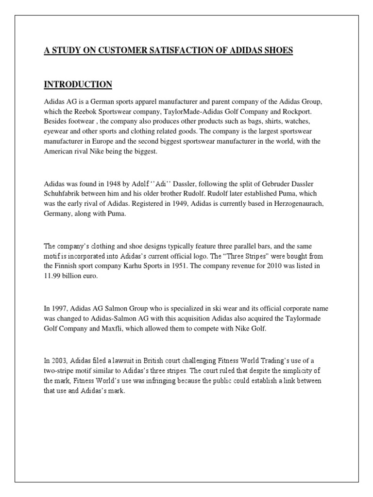 Adidas Shoes | PDF | Adidas | Customer Satisfaction