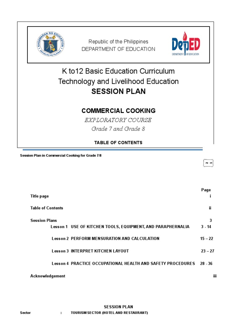TLE G78 Commercial Cooking | PDF | Kitchen | Rubric (Academic)