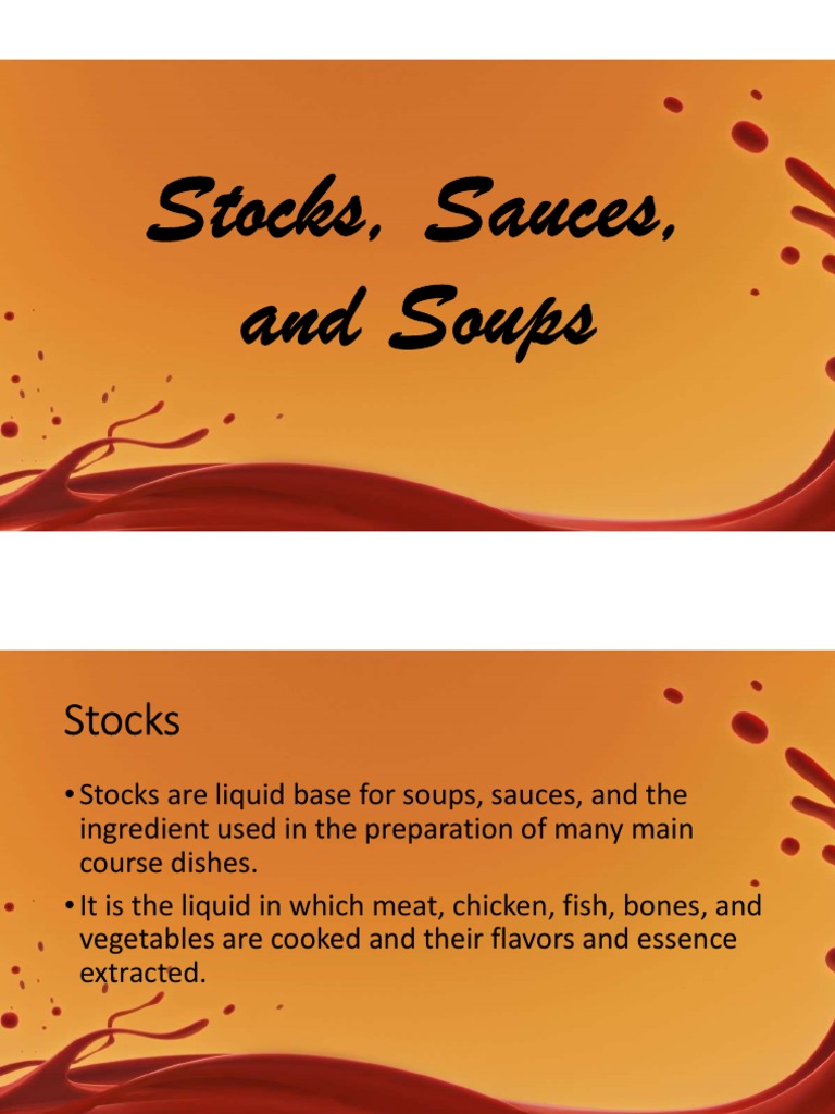 Stocks Sauces and Soups | PDF | Soup | Broth