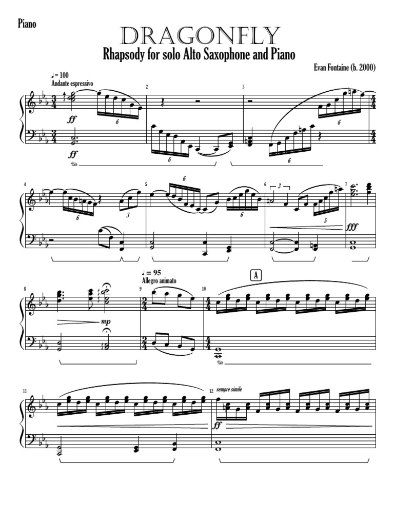 Dragonfly Piano PDF | PDF | Musical Forms | Musical Compositions