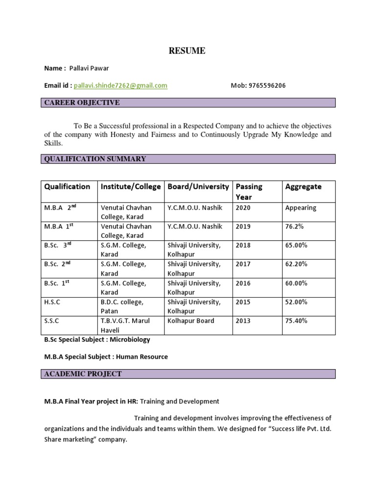 Pallavi Resume | PDF | Learning