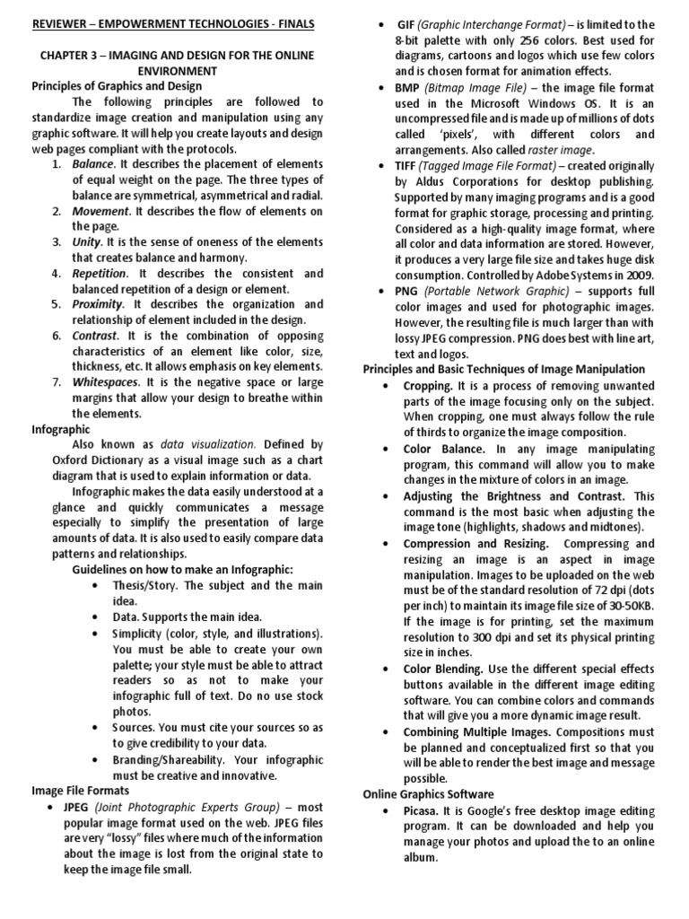 REVIEWER ETECH Finals | PDF | Multimedia | Internet